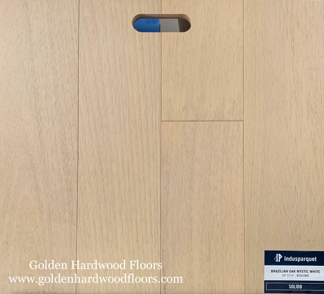 Prefinished Solid Brazilian Oak Mystic White Hardwood Flooring 3/4" x 5-1/2" - Solid Hardwood ...