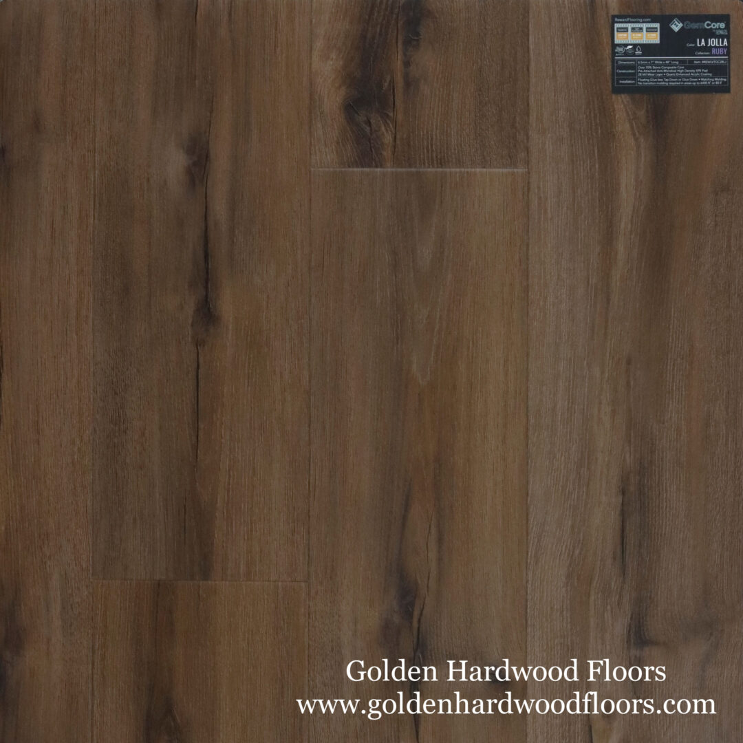 Waterproof Flooring GemCore Ruby La Jolla 6.5mm x 7" - Solid Hardwood ...